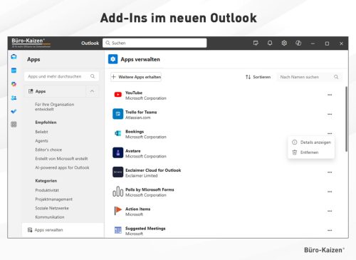 Add-Ins in Outlook verwalten: (de)aktivieren - Anleitung