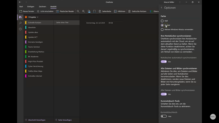 Der Dark Mode in OneNote: Tatsächlich Batterie- und augenschonend?