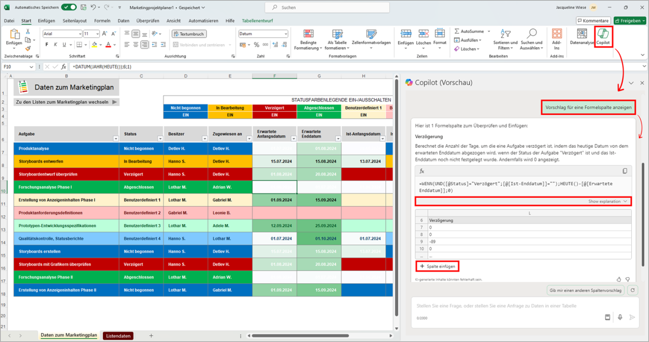 Excel-Copilot: Die KI erstellt & analysiert automatisch Ihre Tabellen!