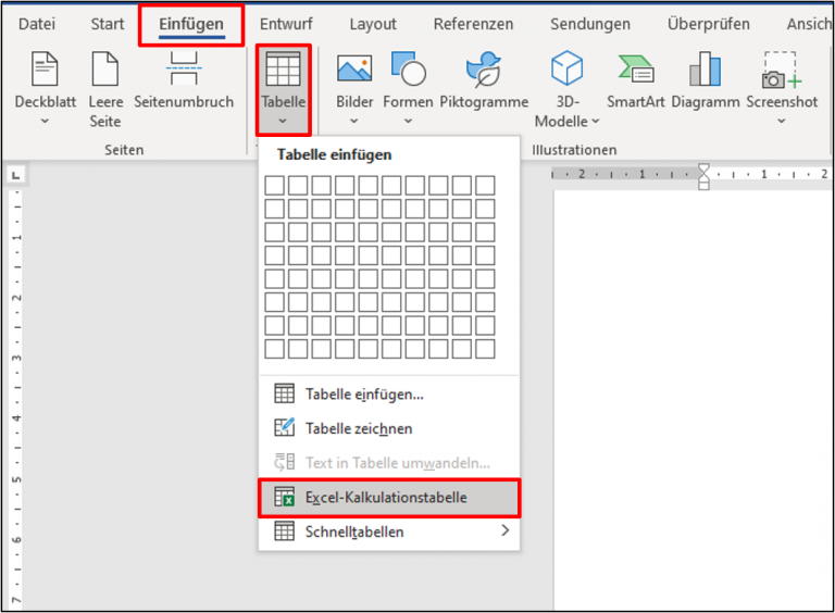 Excel Tabelle in Word einfügen – so geht´s [Anleitung]