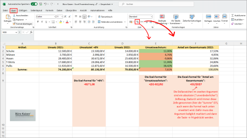 Excel Prozentrechnung: Mit Beispielen und Vorlage für alle Formeln