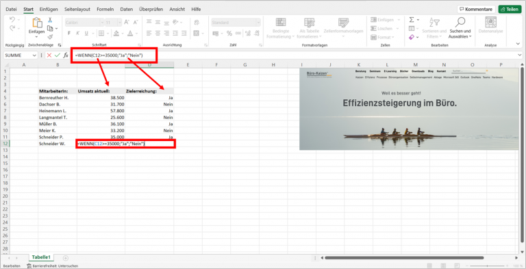 Wenn-Dann-Funktion in Excel: Anleitung und mehrere Bedingungen