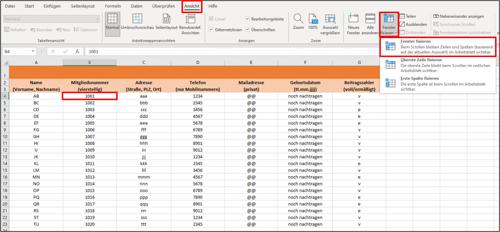 Excel Zeile Fixieren So Geht´s [schritt Für Schritt Anleitung]