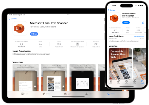 Microsoft Lens: Die Scanner-App optimal in Office nutzen