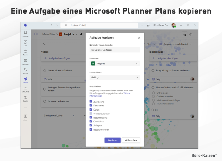 Microsoft Planner Plan kopieren inkl. Aufgaben (+Video)