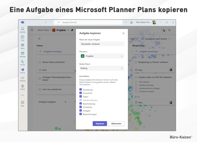 Microsoft Planner Plan kopieren inkl. Aufgaben (+Video)