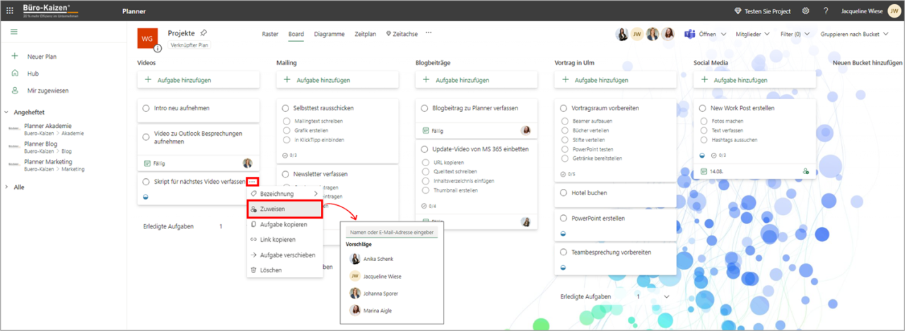 Ressourcenplanung mit dem Microsoft Planner: Tutorial