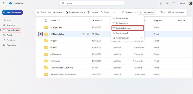 OneDrive Ordner und Dateien verschieben: Anleitung für alle Optionen