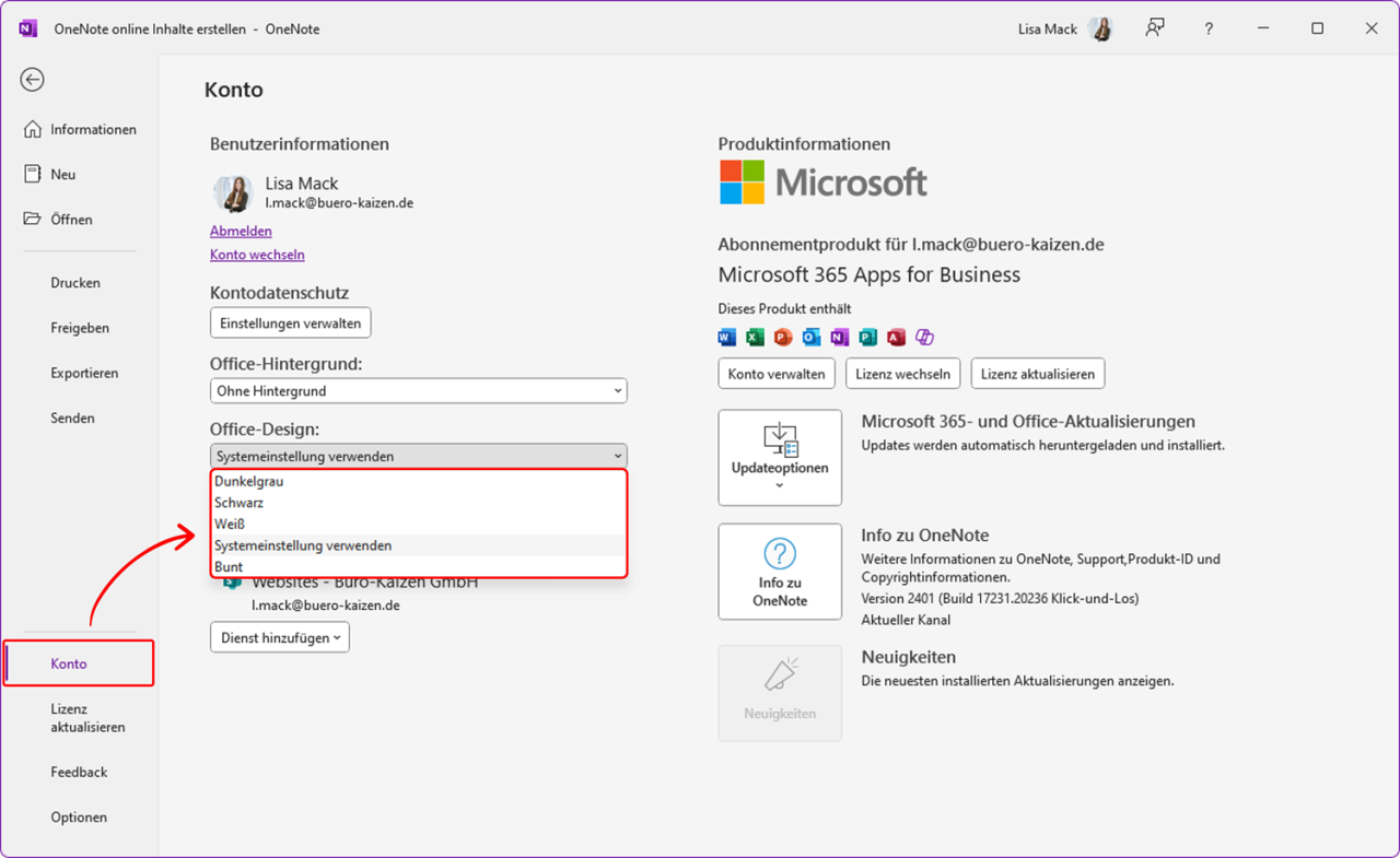 Anleitung: Die OneNote Ansicht ändern und optimal anpassen