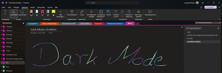 OneNote Dark Mode (de)aktivieren