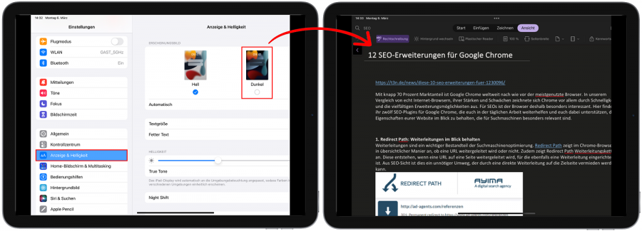 OneNote Dark Mode (de)aktivieren