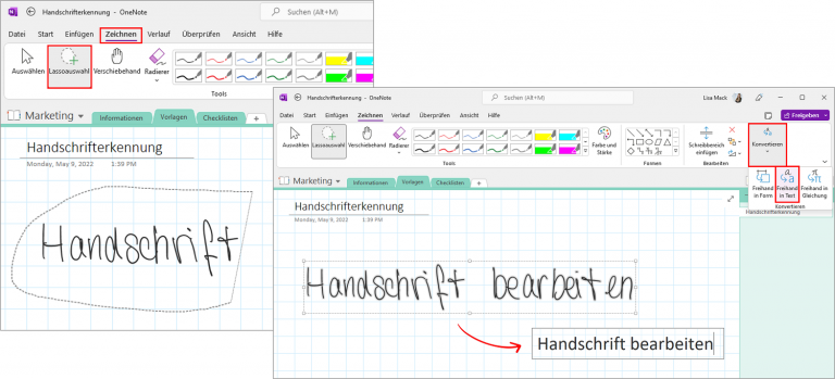 OneNote Handschrift Tutorial (+ in Text umwandeln)
