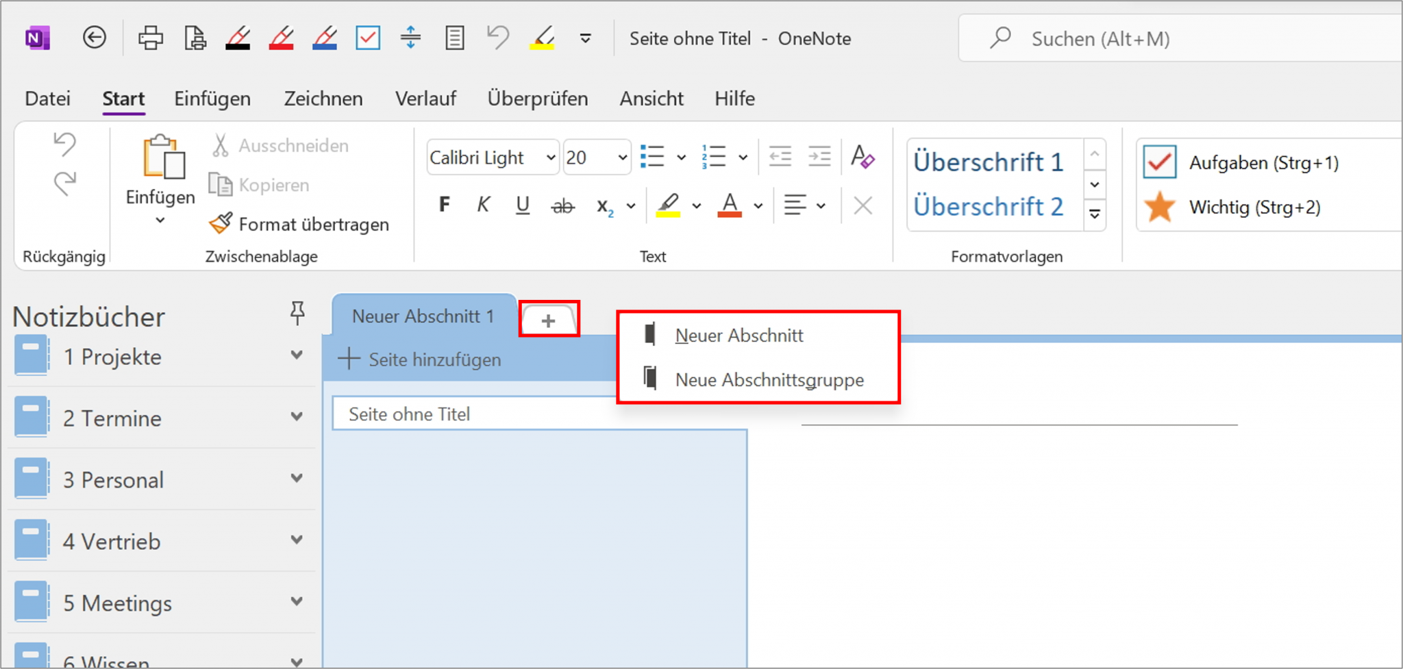 Die richtige Notizbuch Struktur in OneNote: So geht's!