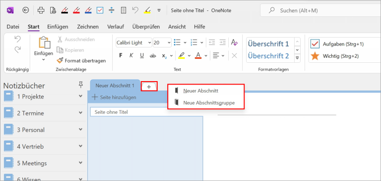 Die richtige Notizbuch Struktur in OneNote: So geht's!
