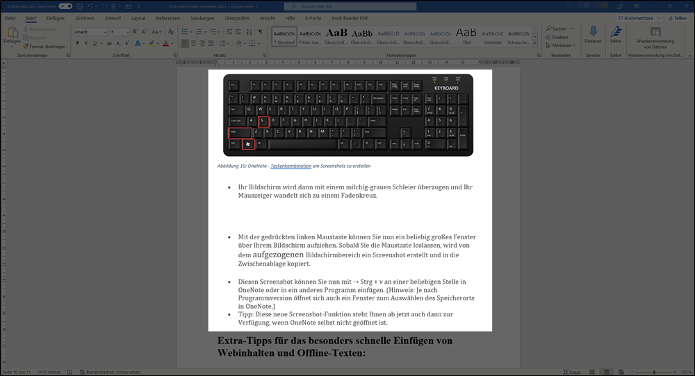 OneNote Inhalte erstellen und einfügen: Schritt für Schritt