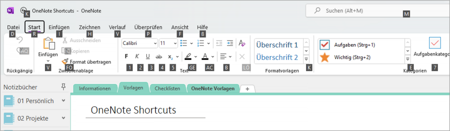 OneNote Shortcuts: Tastenkürzel für die Textverarbeitung