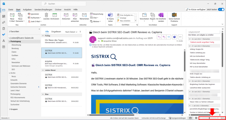 Outlook Ansicht vergrößern: verschiedene Methoden! | Büro-Kaizen