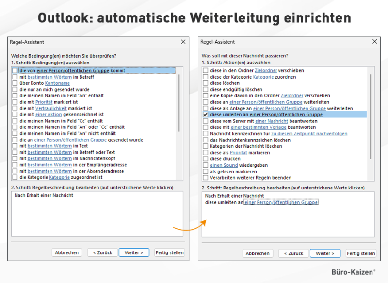 Outlook: Automatische Weiterleitung von Mails (de)aktivieren