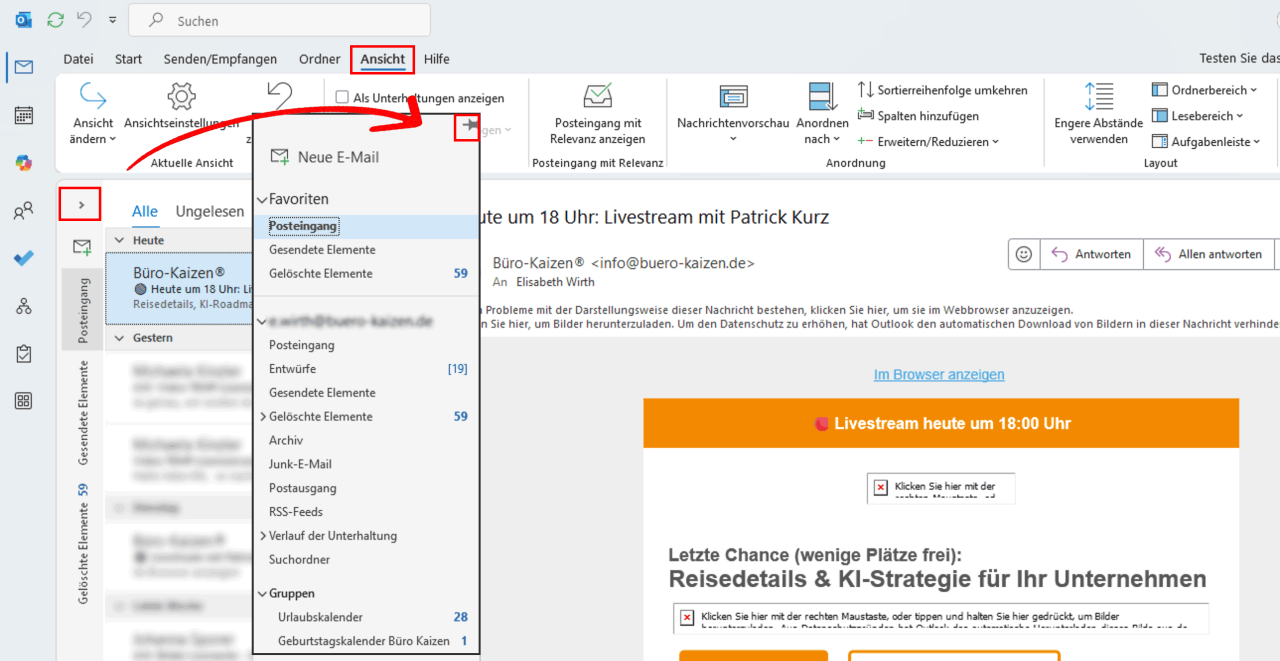 Outlook-Ordner verschwunden: Alle Lösungswege Schritt-für-Schritt