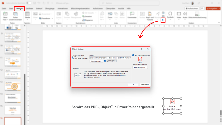 PDF in PowerPoint einfügen: Als Bild, Objekt, beides oder umwandeln