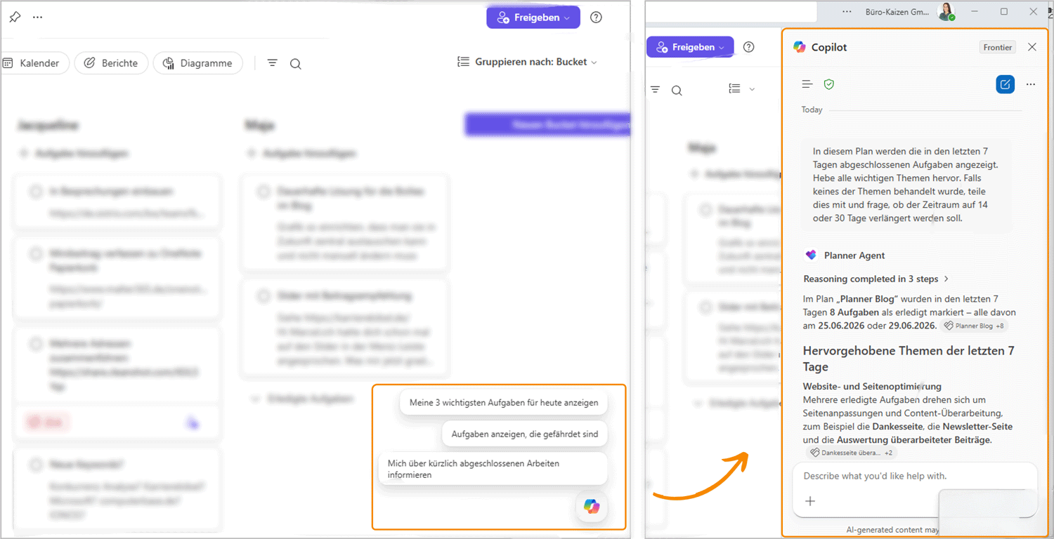 Neu im Planner: Copilot Chat unterstützt die Aufgabenplanung direkt in ...