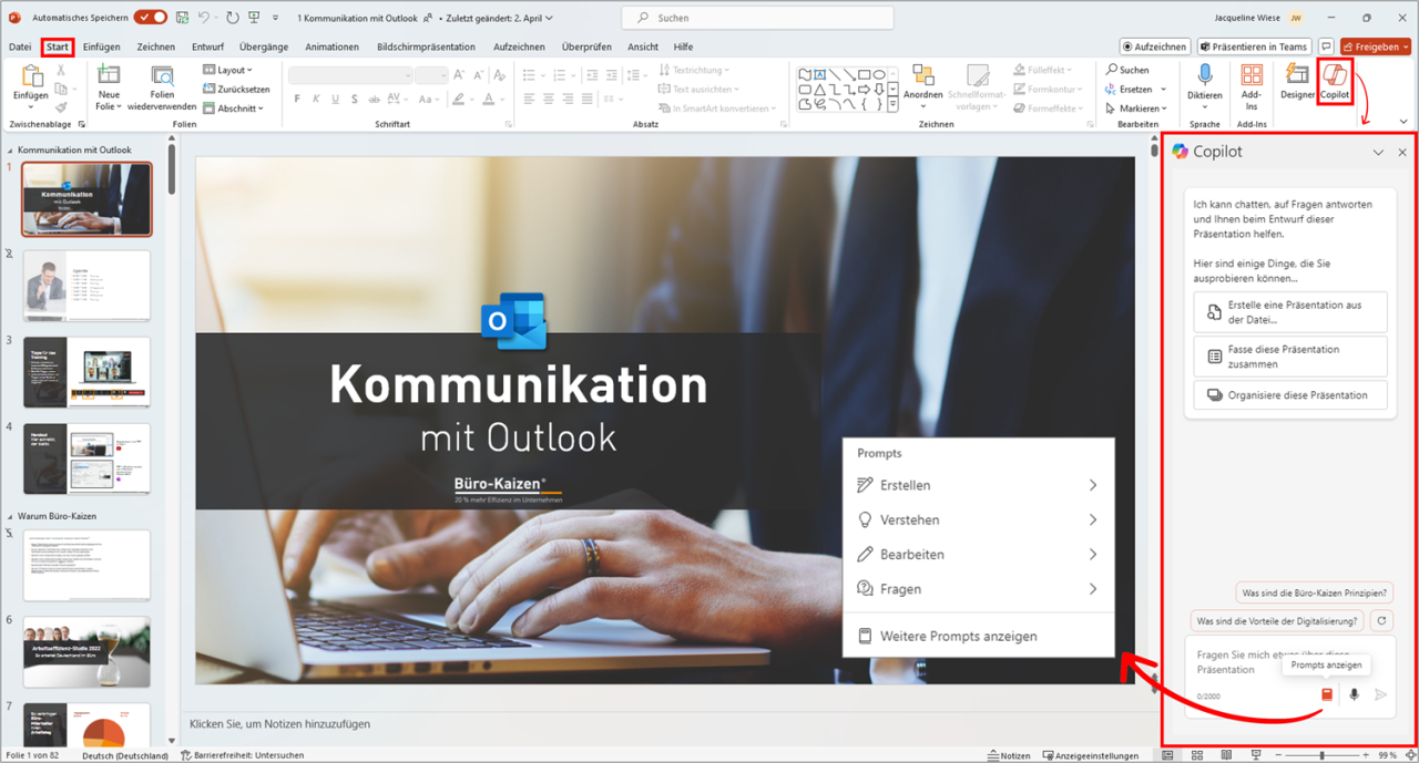 Copilot in PowerPoint: Profi-Präsentationen einfach per KI erstellen!