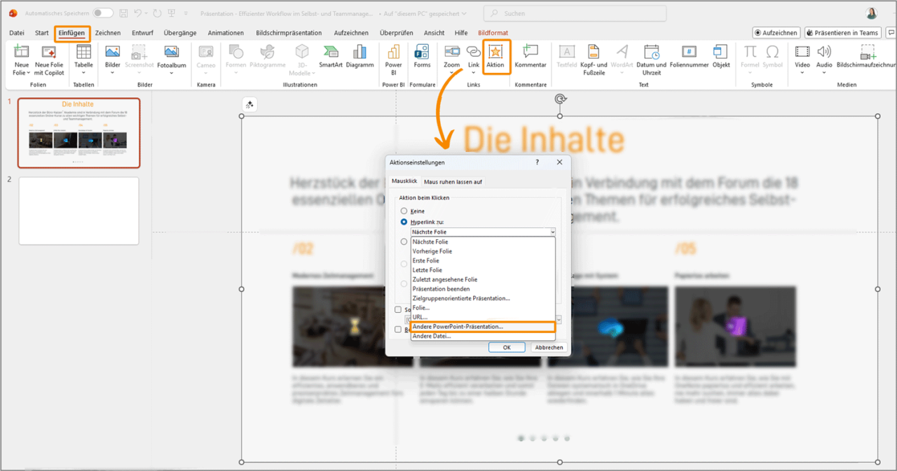 Wie man PowerPoint-Folien ins DIN A4-Hochformat dreht