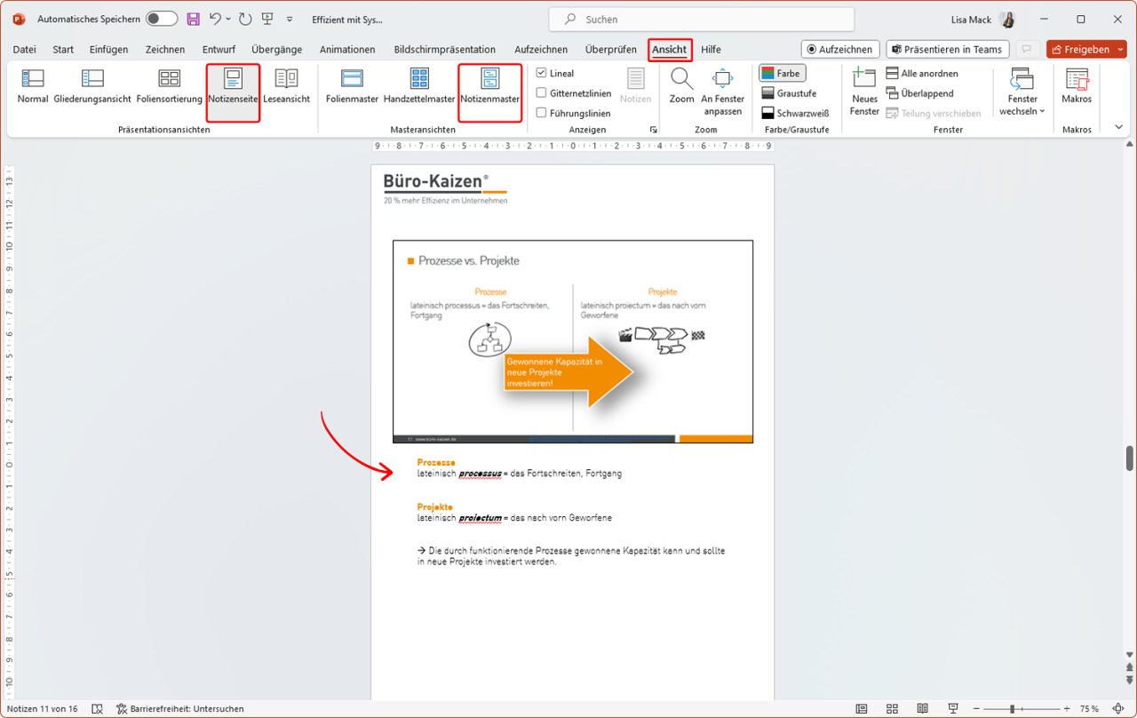PowerPoint Notizen: Anzeigen, hinzufügen, formatieren & drucken