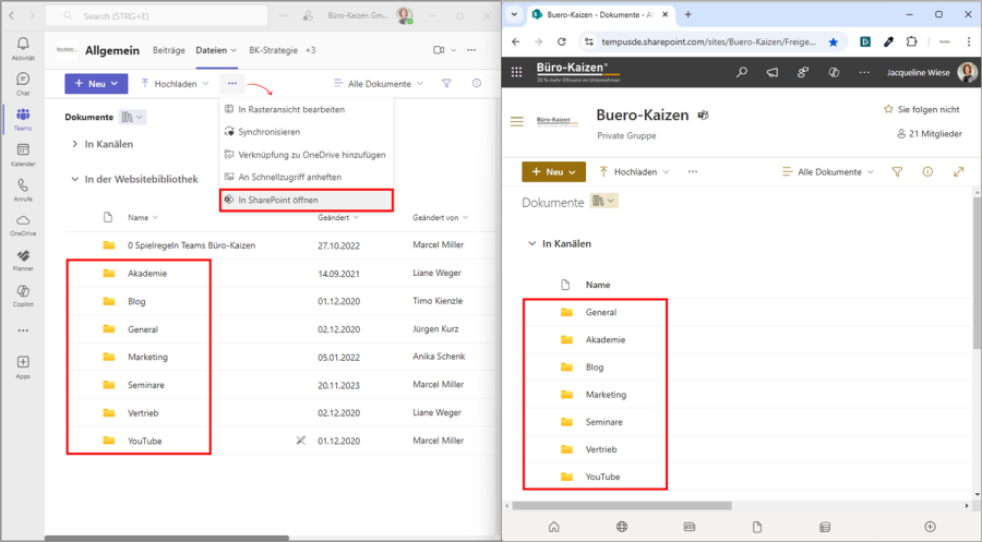 SharePoint Ordner in Teams einbinden (Verknüpfung)