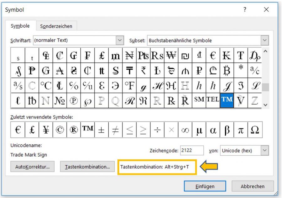 Word Symbole Die Wichtigsten Sonderzeichen Büro Kaizen