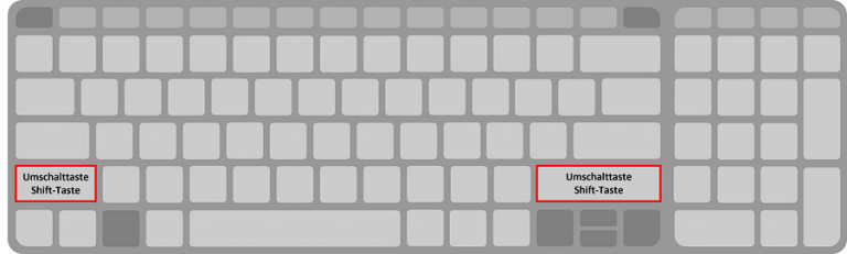 Die Shift-Taste/Umschalttaste (Funktion und Shortcuts)