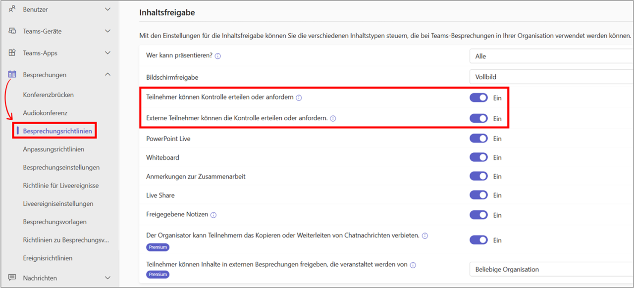 Microsoft Teams: Steuerung anfordern, PC fernsteuern (Remote Control)