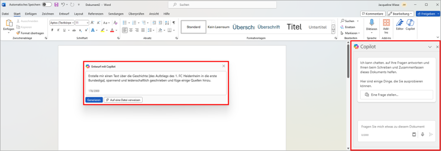 Anleitung für die Copilot-KI in Word: Automatische Textbearbeitung!
