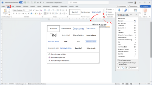 Microsoft Word: Formatvorlagen erstellen, ändern, übertragen