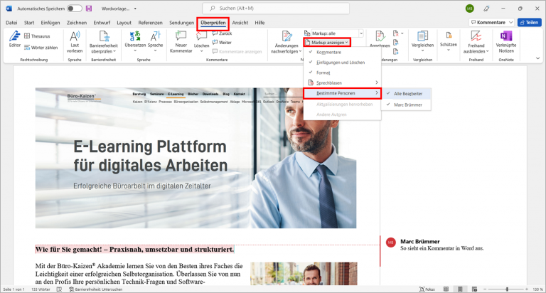 Alle Tipps und Tricks rund um die Kommentare in Word