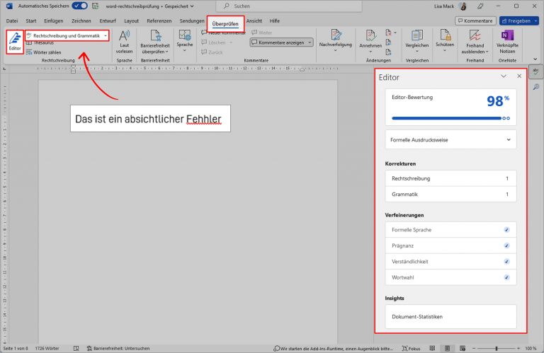 Die Rechtschreibprüfung in Word: Den neuen Editor richtig nutzen