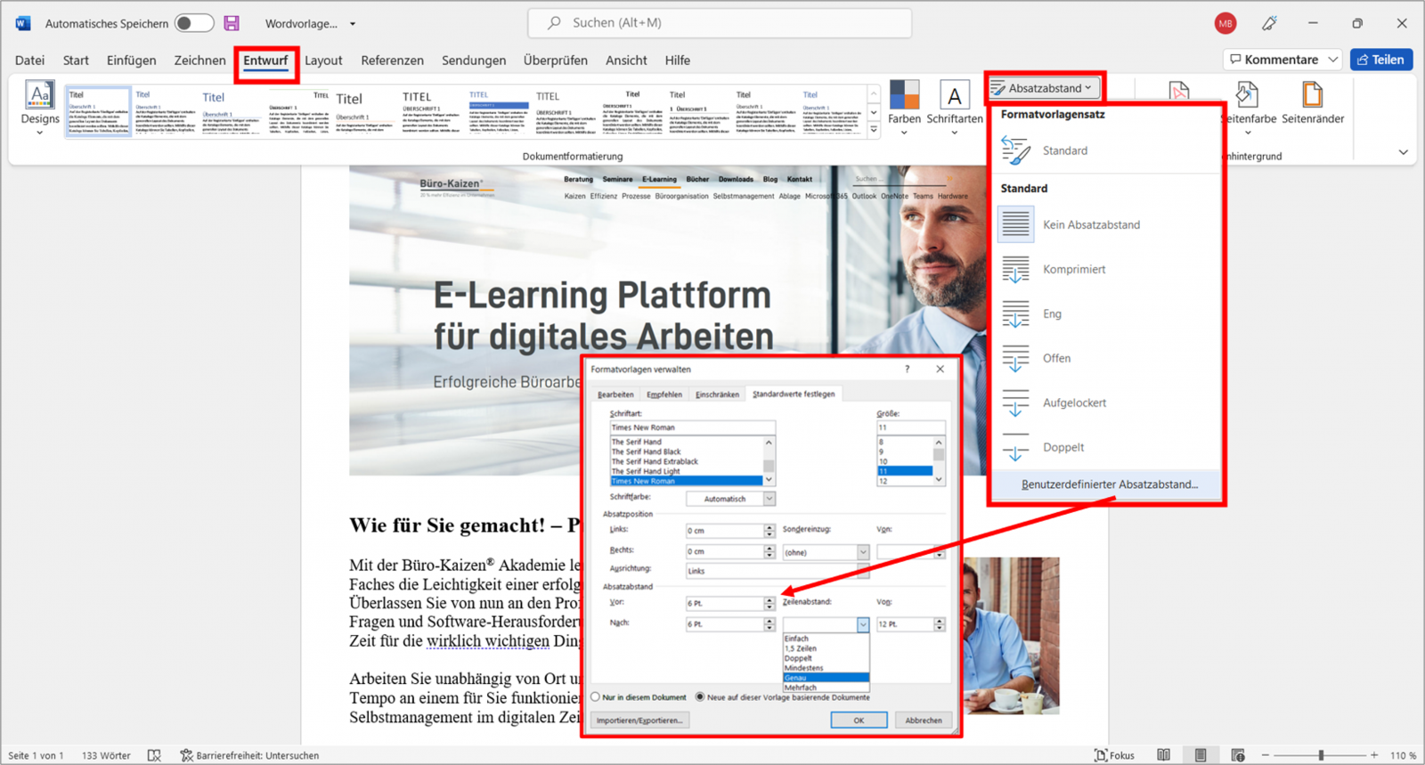 Anleitung: Den Absatz- und Zeilenabstand in Word einstellen